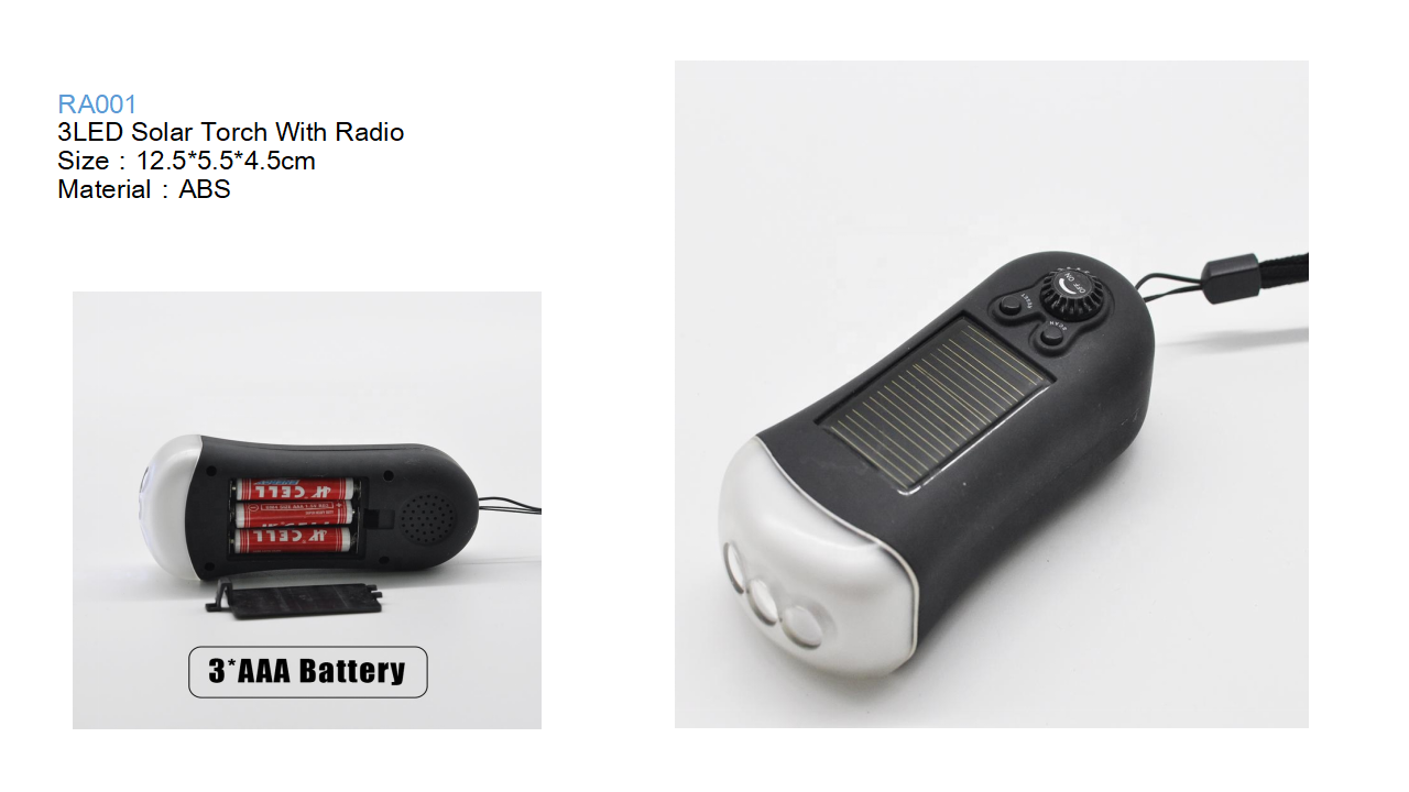 3LED Solar Torch With Radio - NINGBO WINWORK IMP&EXP